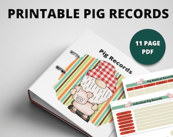 Printable Pig Record Sheet Minimal Ink | Instant Download | 8.5x11 PDF ...