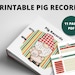 Minimal Ink Printable Pig Litter Record Sheet Instant Download 8.5x11 PDF Homestead Farrowing ...