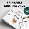 Printable Goat Records Page | Instant Download | 8.5x11 PDF| Homestead ...