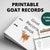 Printable Goat Records Page | Instant Download | 8.5x11 PDF| Homestead ...