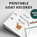 Printable Goat Records Page | Instant Download | 8.5x11 PDF| Homestead ...