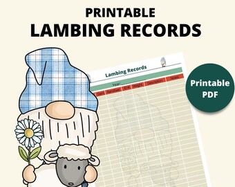 Printable Cattle Records Page Instant Download 8.5x11 PDF - Etsy