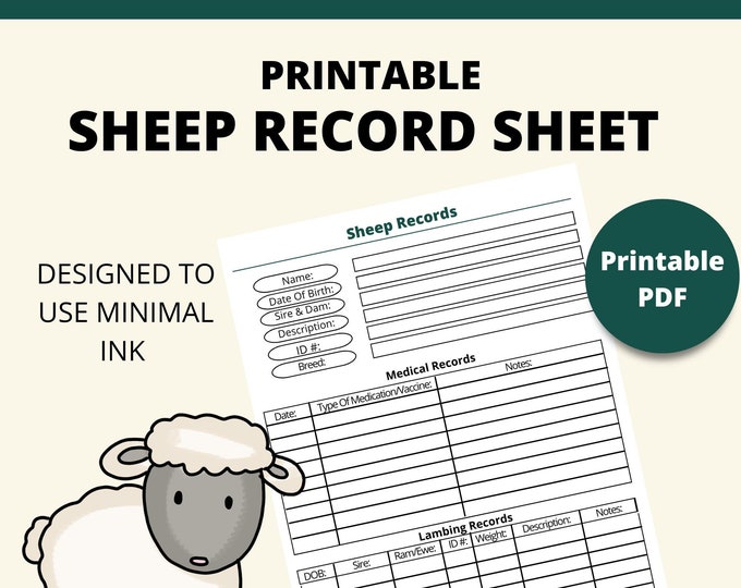 Printable Sheep Management Binder | Instant Download | 8.5x11 PDF ...