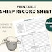 Minimal Ink Printable Sheep Records Page | Instant Download | 8.5x11 PDF| Homestead Sheep Care ...