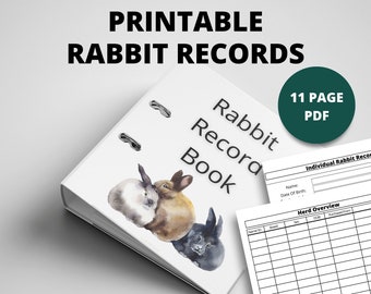 Customizable Rabbit Pedigree and Cage Card for Rabbitry Record - Etsy