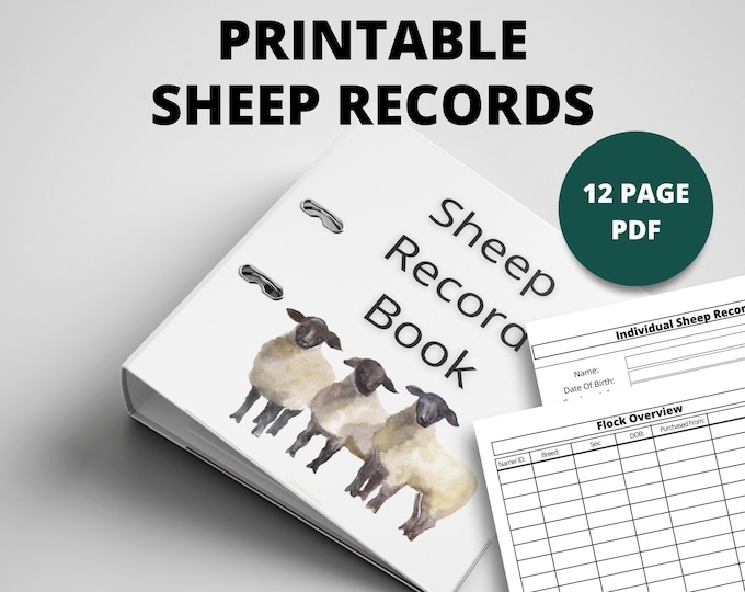 Printable Sheep Management Binder | Instant Download | 8.5x11 PDF ...