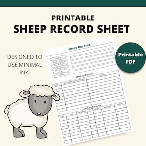 Minimal Ink Printable Sheep Records Page | Instant Download | 8.5x11 ...