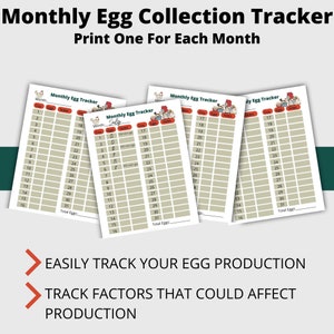 Printable Monthly Egg Collection Tracker | Instant Download | 8.5x11 ...