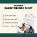Minimal Ink Printable Rabbit Records Page | Instant Download | 8.5x11 ...