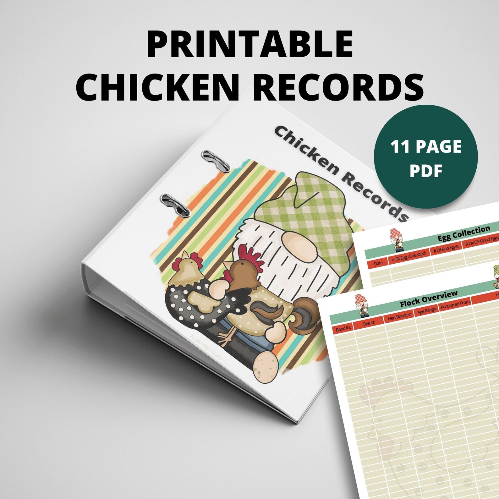 Printable Chicken Records Book | Instant Download | 8.5x11 Pdf|backyard ...