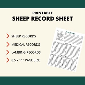 Minimal Ink Printable Sheep Records Page | Instant Download | 8.5x11 ...