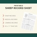Minimal Ink Printable Sheep Records Page | Instant Download | 8.5x11 ...