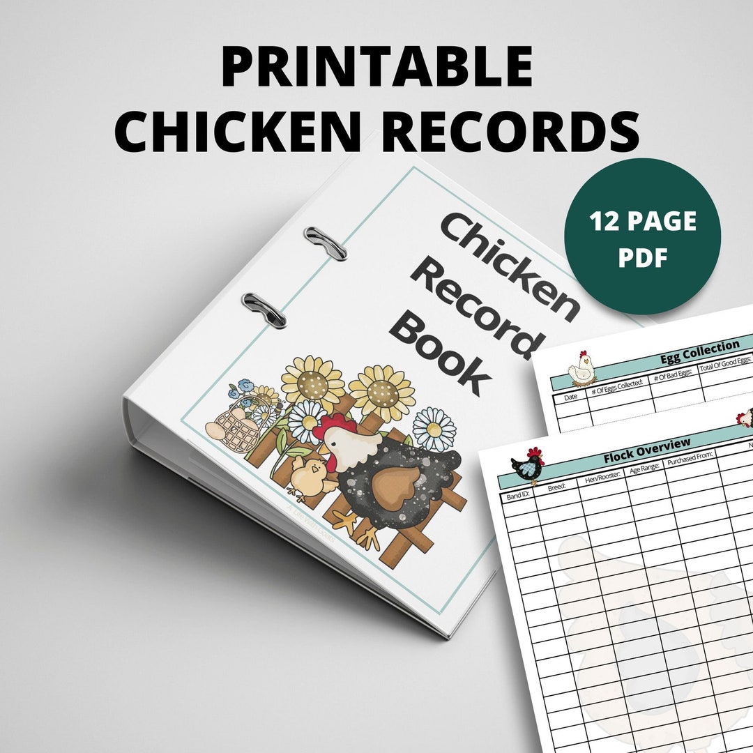 Printable Chicken Records Book | Instant Download | 8.5x11 PDF ...