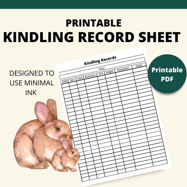 Rabbit Breeding Chart - Etsy
