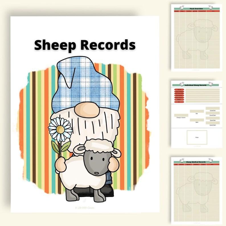Printable Sheep Records Book Instant Download 8.5x11 PDF Homestead ...