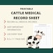 Printable Cattle Medical Records Page | Instant Download | 8.5x11 PDF ...