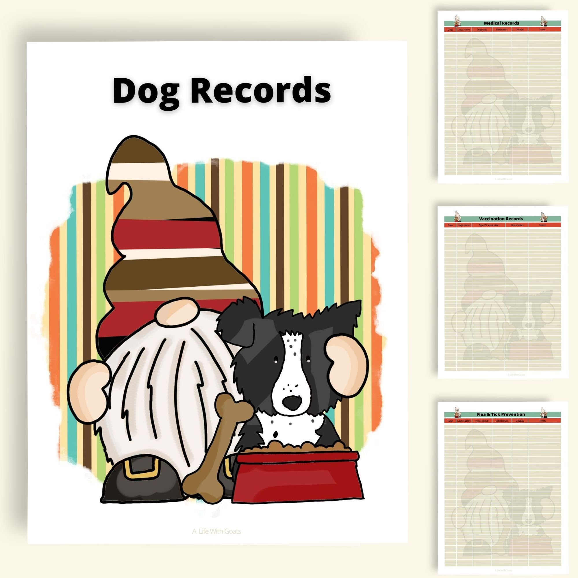 Printable Dog Records Book Instant Download 8.5x11 PDF - Etsy Australia