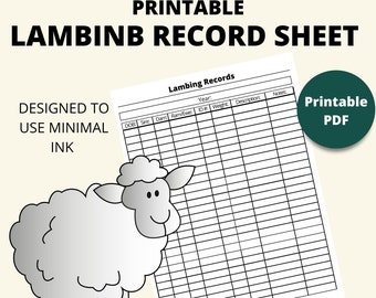 Minimal Ink Printable Sheep Records Page | Instant Download | 8.5x11 PDF| Homestead Sheep Care ...