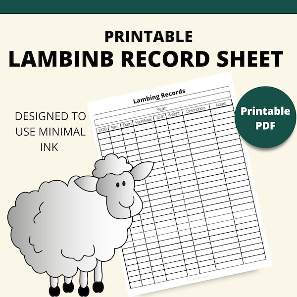 Lambing Record Sheets - Etsy