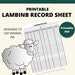 Minimal Ink Printable Sheep Records Page | Instant Download | 8.5x11 PDF| Homestead Sheep Care ...