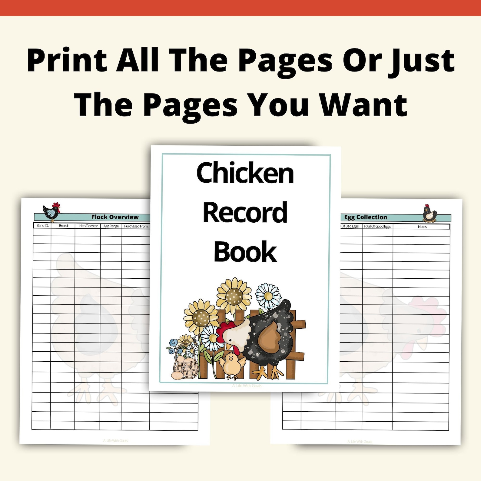 Printable Chicken Records Book | Instant Download | 8.5x11 PDF ...