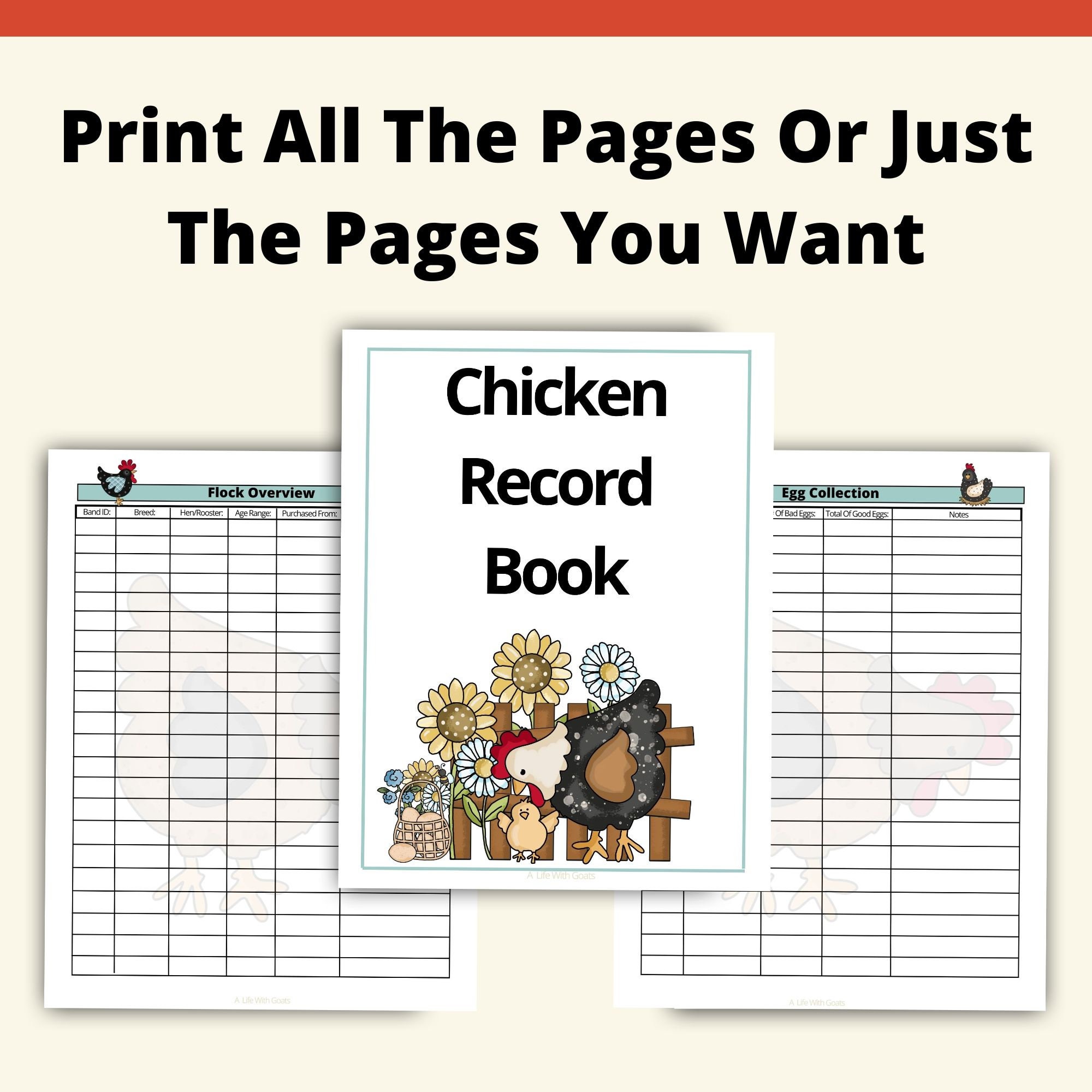 Printable Chicken Records Book | Instant Download | 8.5x11 PDF ...