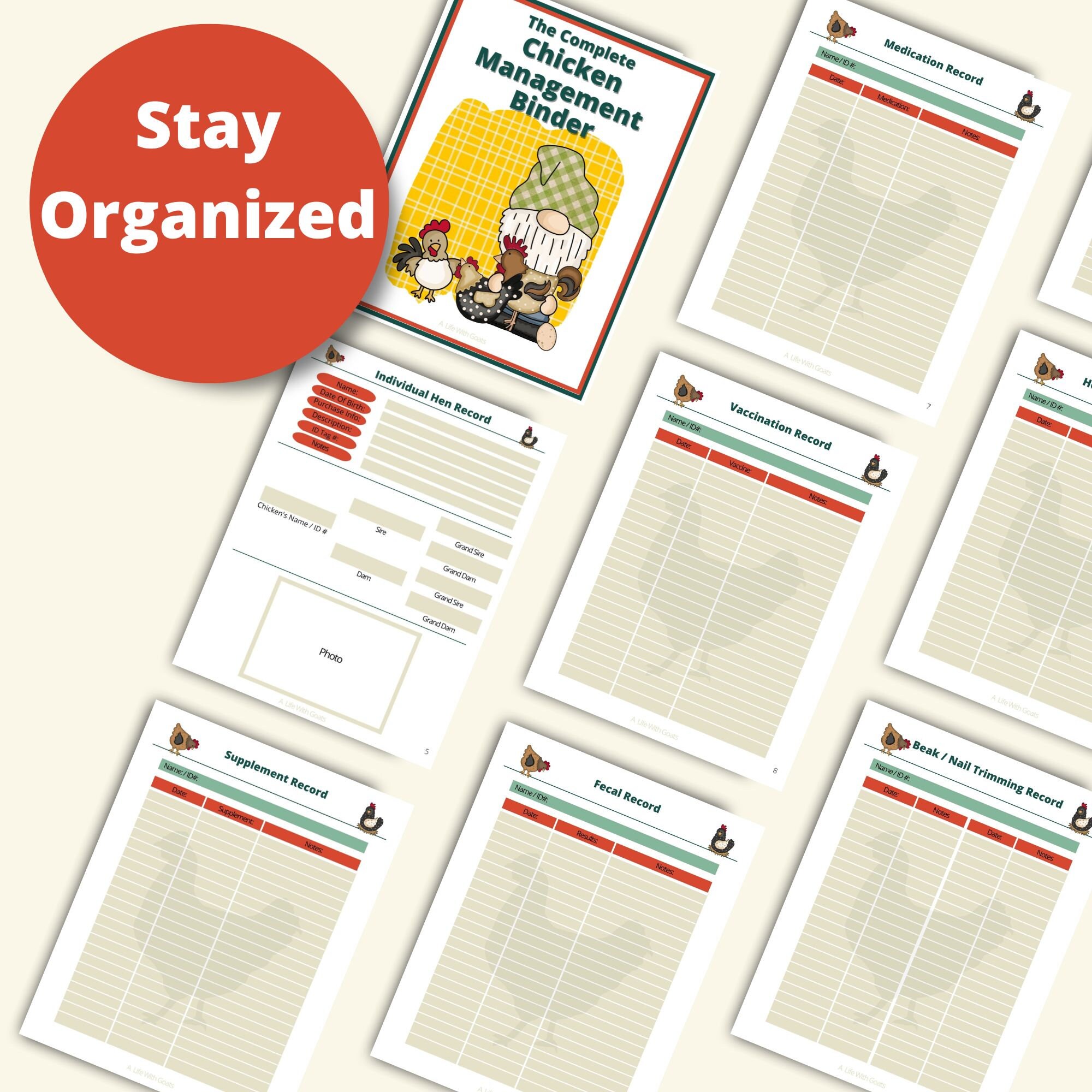 Printable Chicken Management Binder Instant Download 8.5x11 PDF Chicken ...