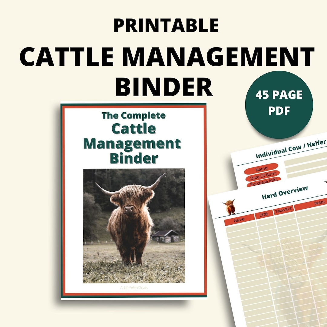 Printable Highland Cattle Management Binder | Instant Download | 8.5x11 ...