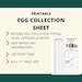 Printable Monthly Egg Collection Tracker Instant Download 8.5x11 PDF ...