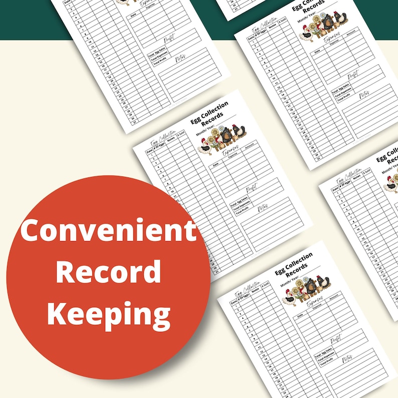 Printable Monthly Egg Collection Tracker | Instant Download | 8.5x11 ...