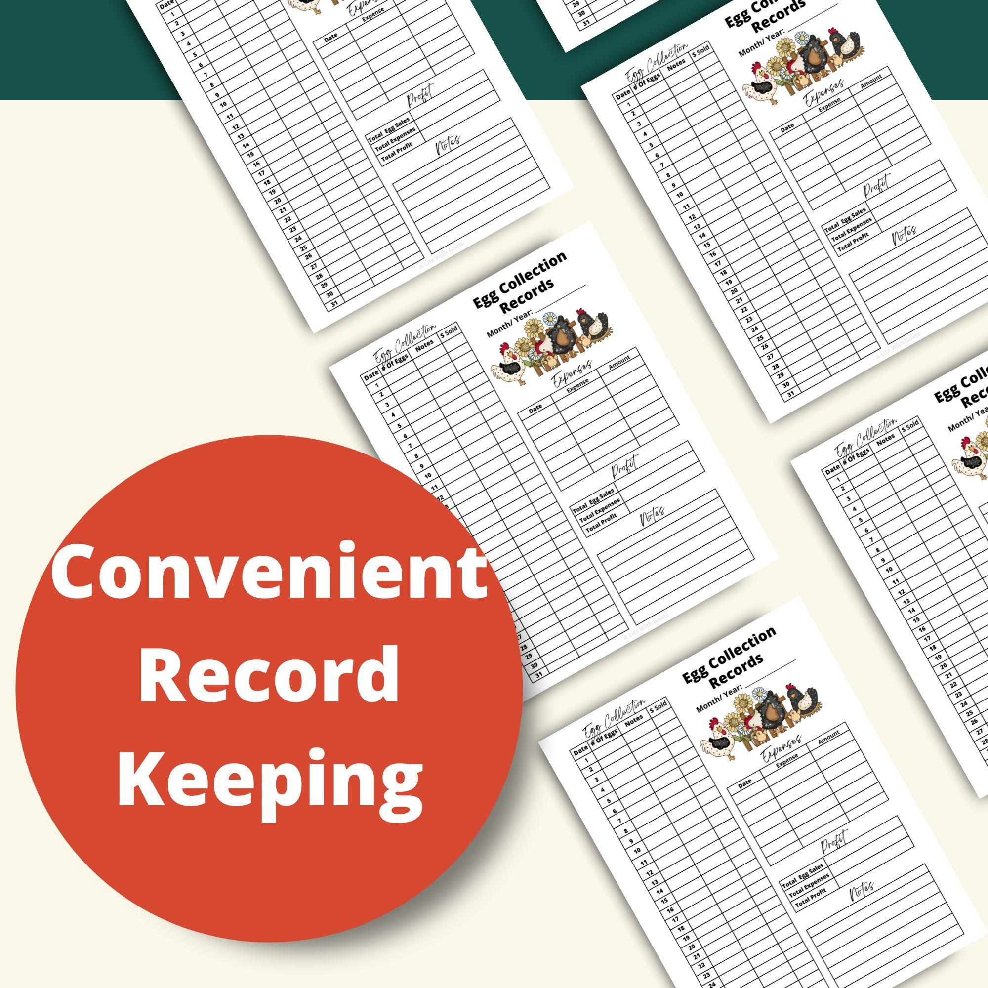 Printable Monthly Egg Collection Tracker | Instant Download | 8.5x11 ...