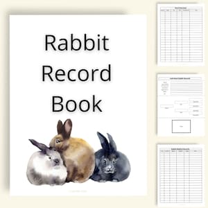 Minimal Ink Printable Rabbit Records Book | Instant Download | 8.5x11 ...