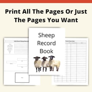 Minimal Ink Printable Sheep Records Book | Instant Download | 8.5x11 ...