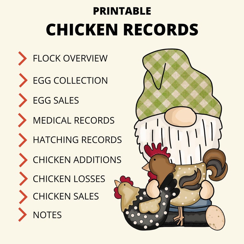 Printable Chicken Records Book | Instant Download | 8.5x11 Pdf|backyard ...