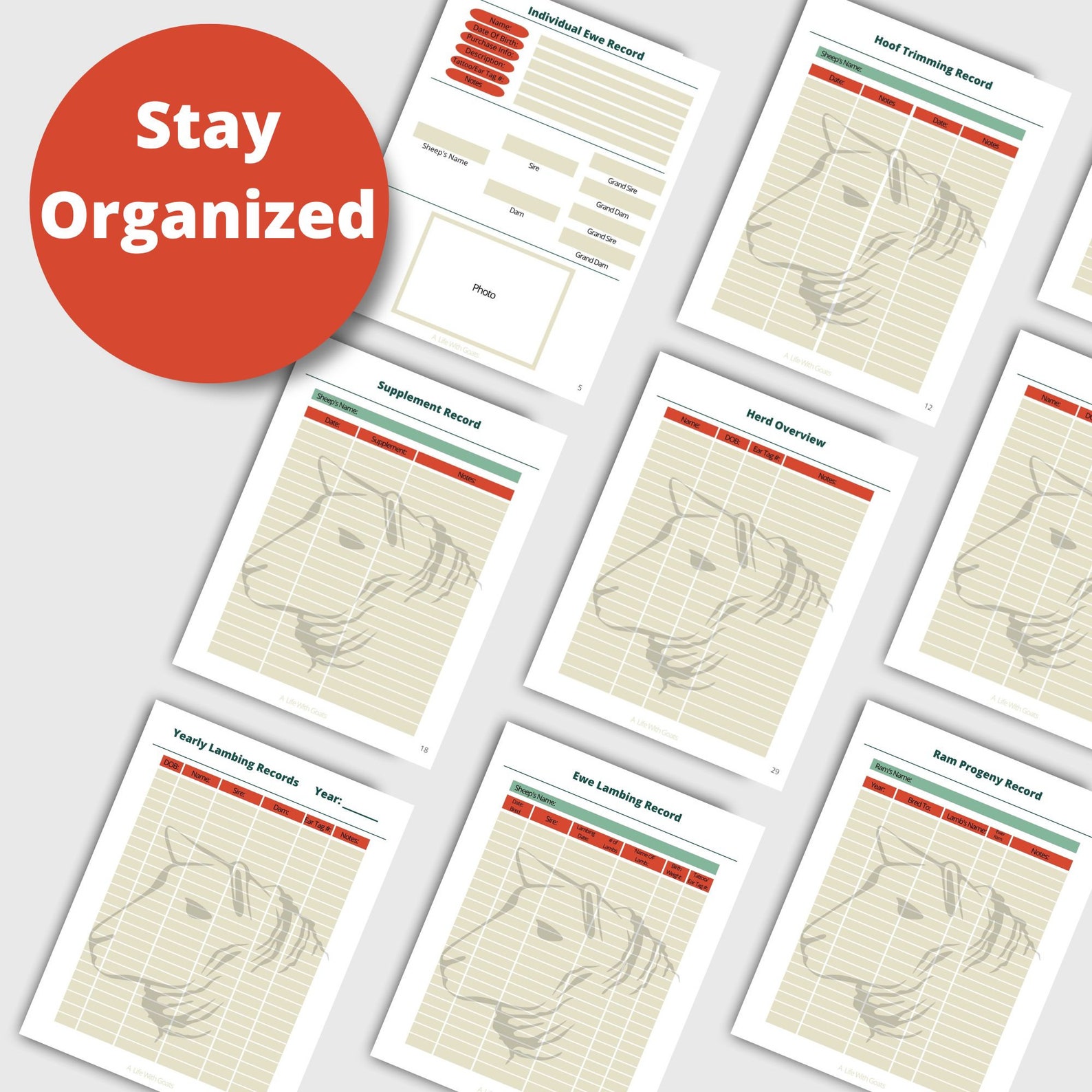 Printable Sheep Management Binder | Instant Download | 8.5x11 PDF ...