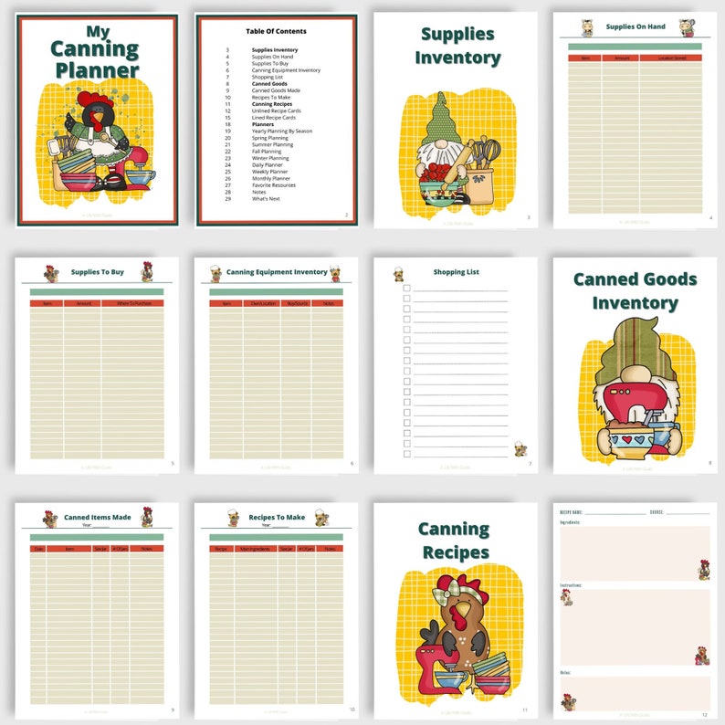 Printable Canning Planner | Instant Download | 8.5x11 PDF| Canning ...