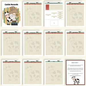 Printable Cattle Records Book Instant Download 8.5x11 PDF - Etsy Australia