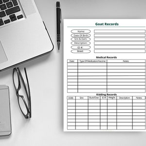 Printable Goat Records Page | Instant Download | 8.5x11 PDF| Homestead ...