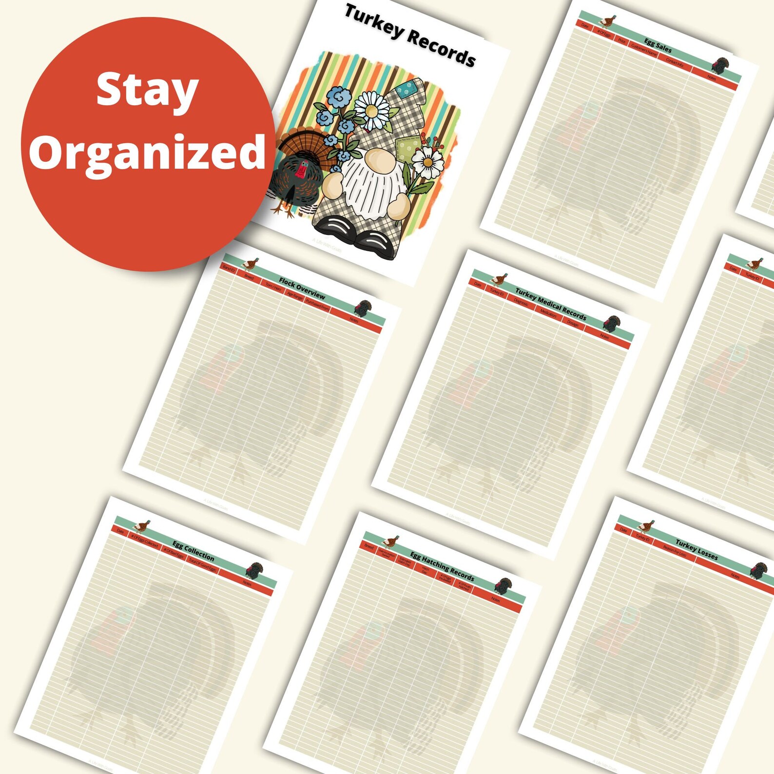 Printable Turkey Records Book | Instant Download | 8.5x11 PDF ...