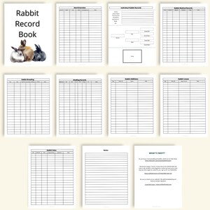 Minimal Ink Printable Rabbit Records Book | Instant Download | 8.5x11 ...