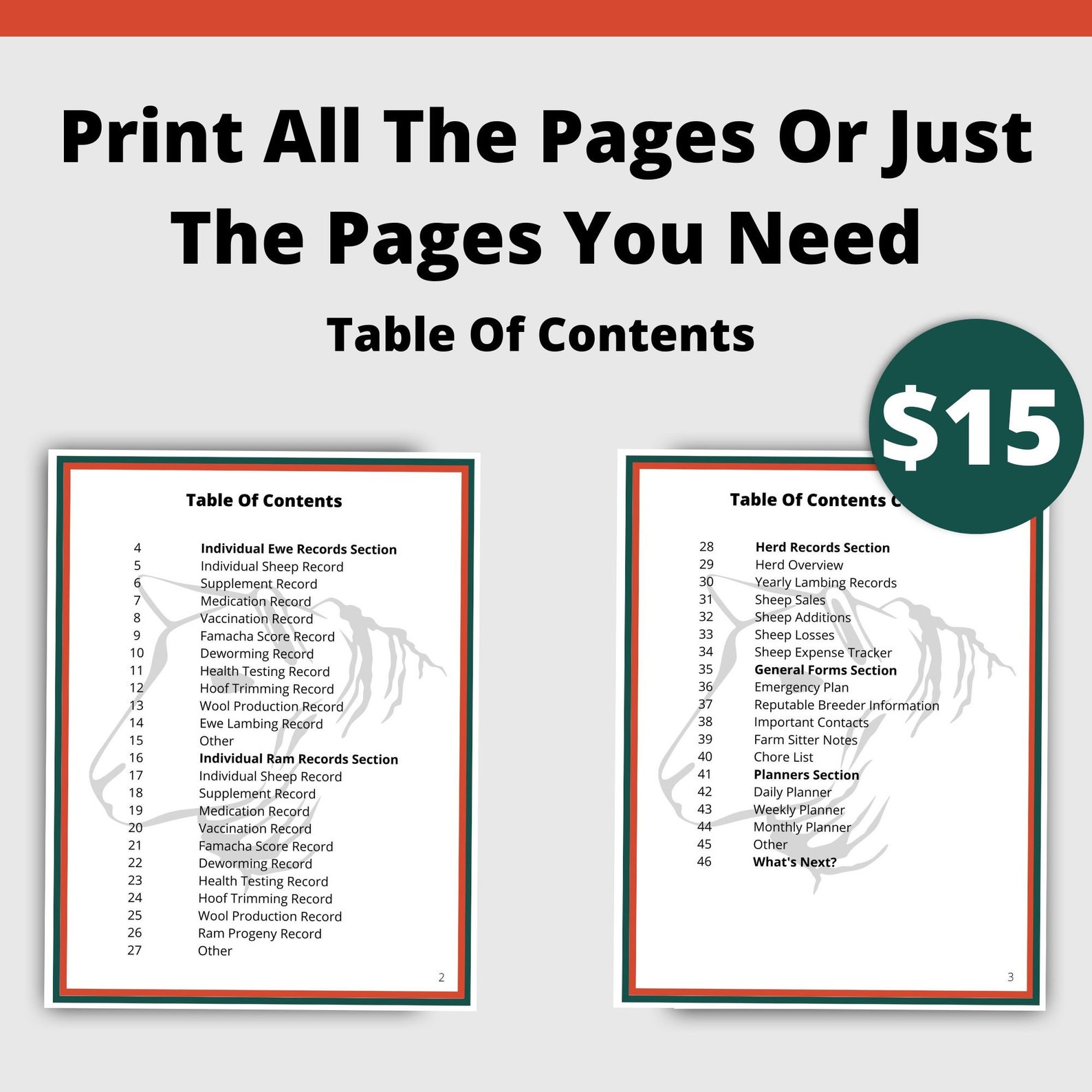 Printable Sheep Management Binder | Instant Download | 8.5x11 PDF ...