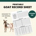 Printable Cattle Records Page Instant Download 8.5x11 PDF - Etsy Canada