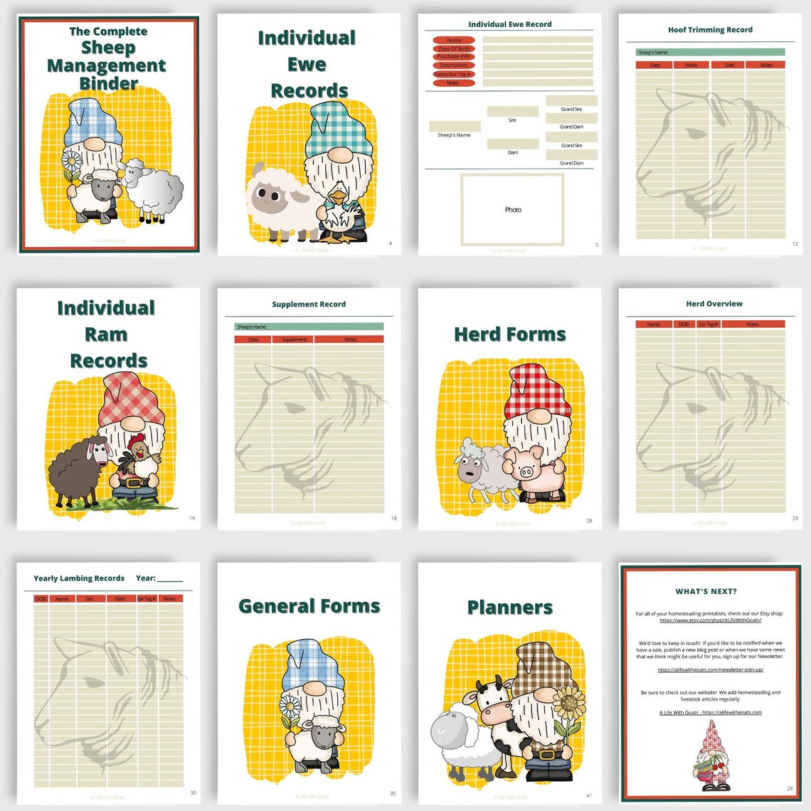 Printable Sheep Management Binder | Instant Download | 8.5x11 PDF ...