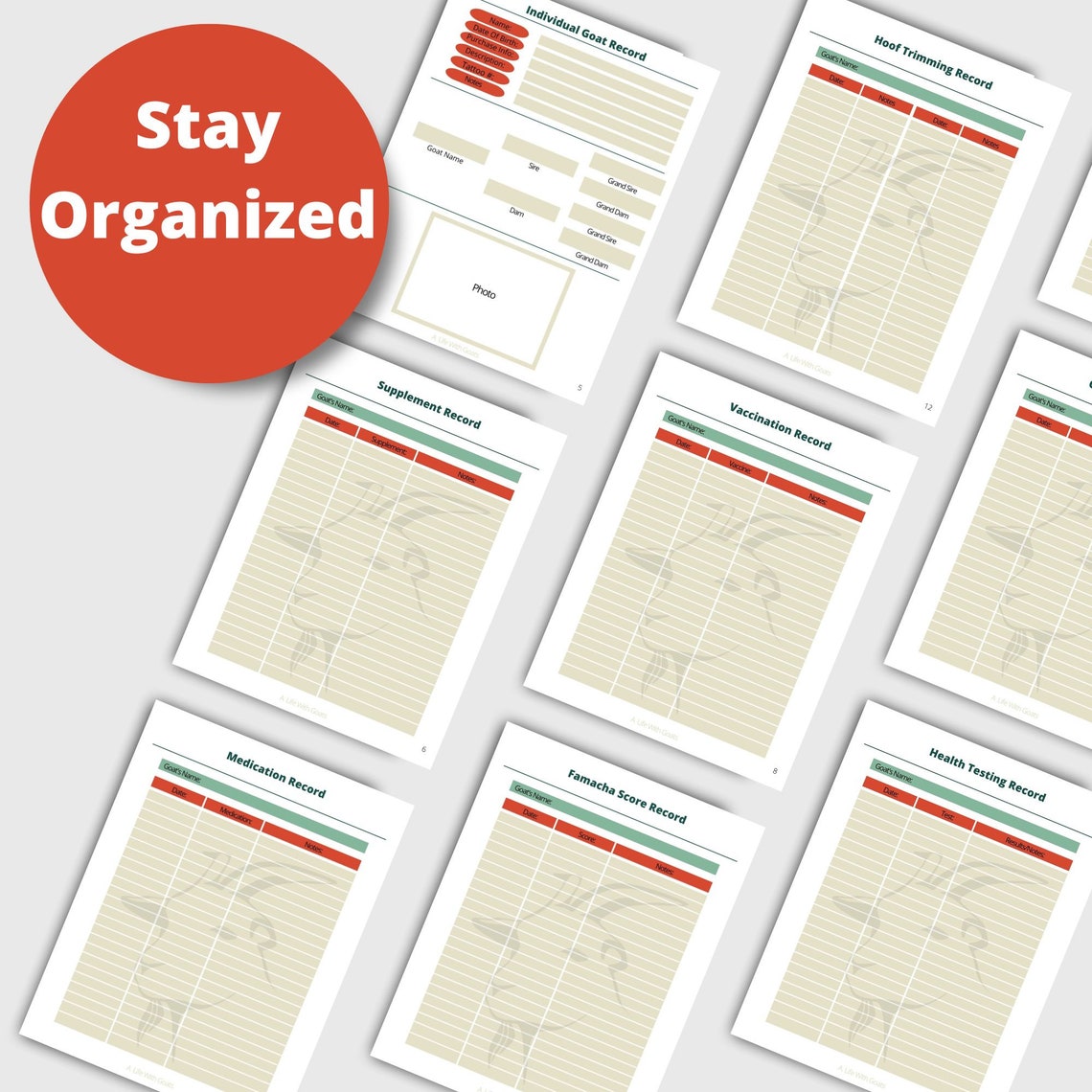 Printable Goat Management Binder | Instant Download | 8.5x11 PDF| Goat ...