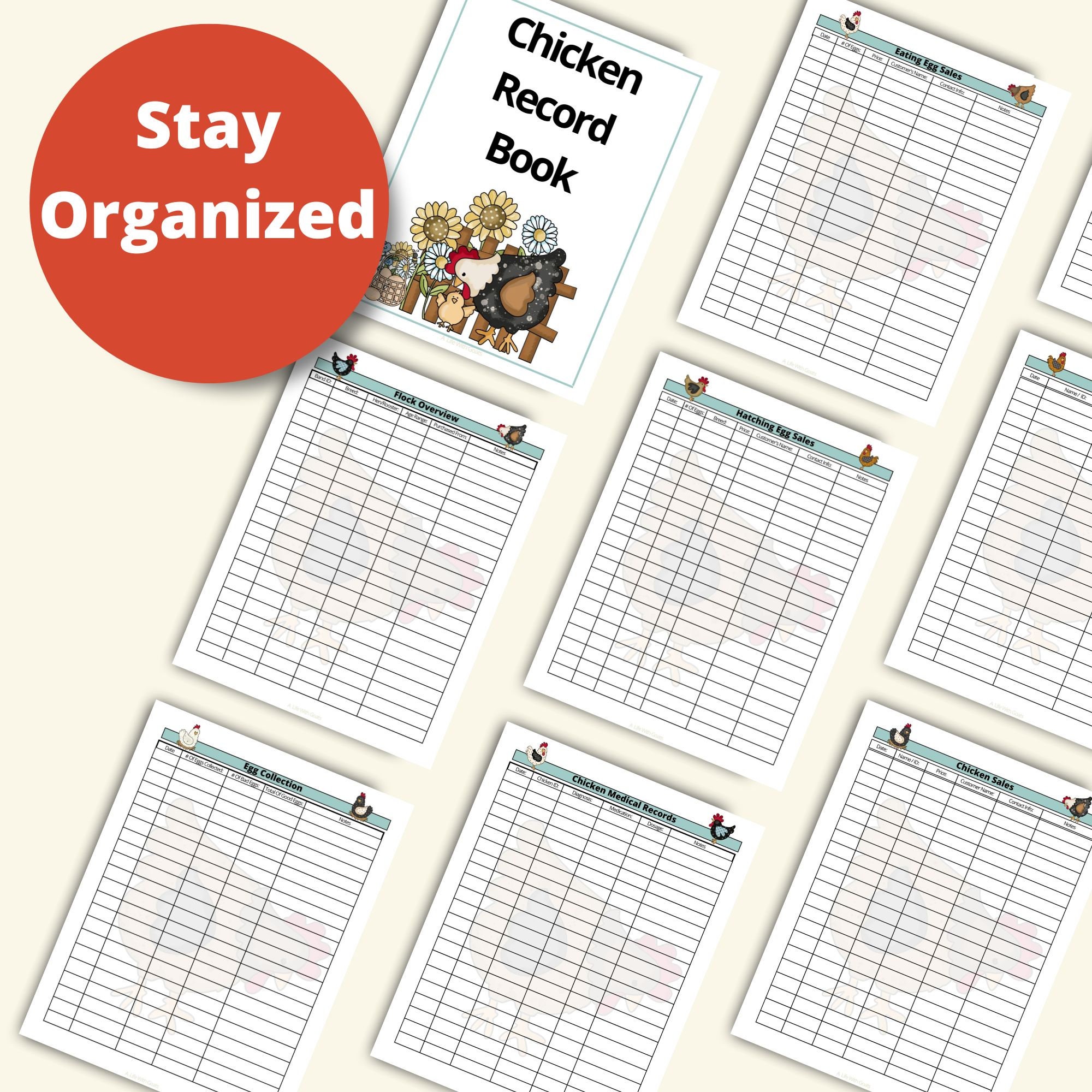 Printable Chicken Records Book | Instant Download | 8.5x11 PDF ...