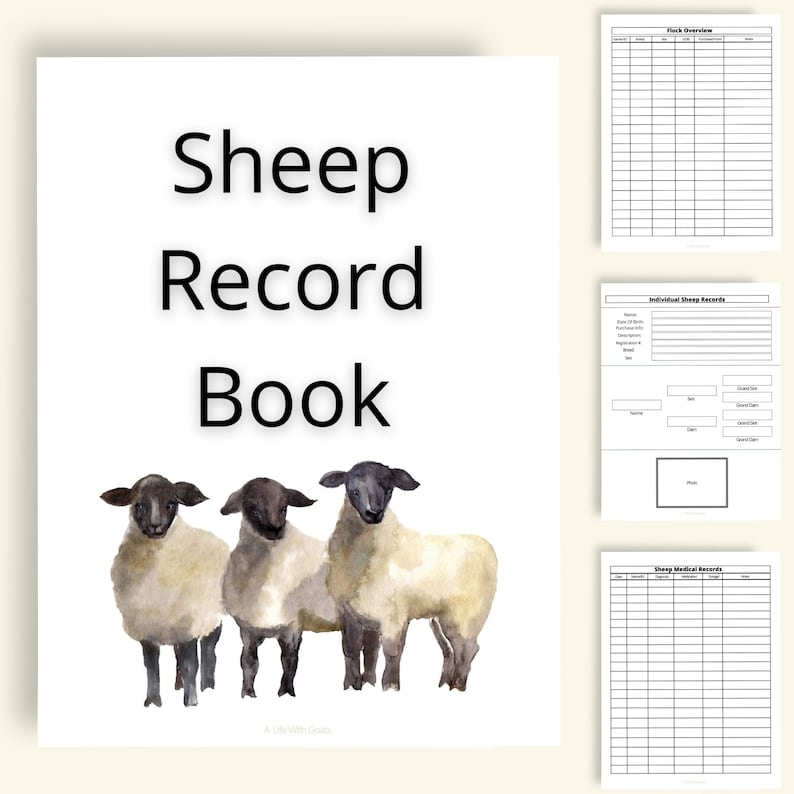 Minimal Ink Printable Sheep Records Book | Instant Download | 8.5x11 PDF| Homestead Sheep Care ...