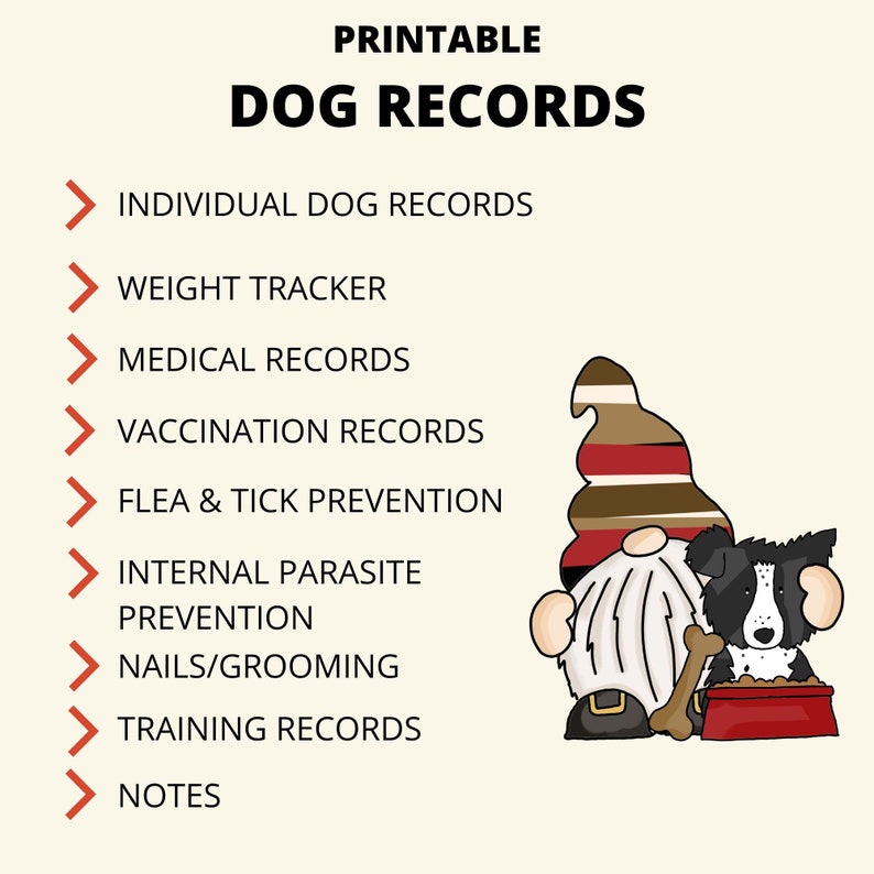Printable Dog Records Book | Instant Download | 8.5x11 PDF| Dog Tracker ...