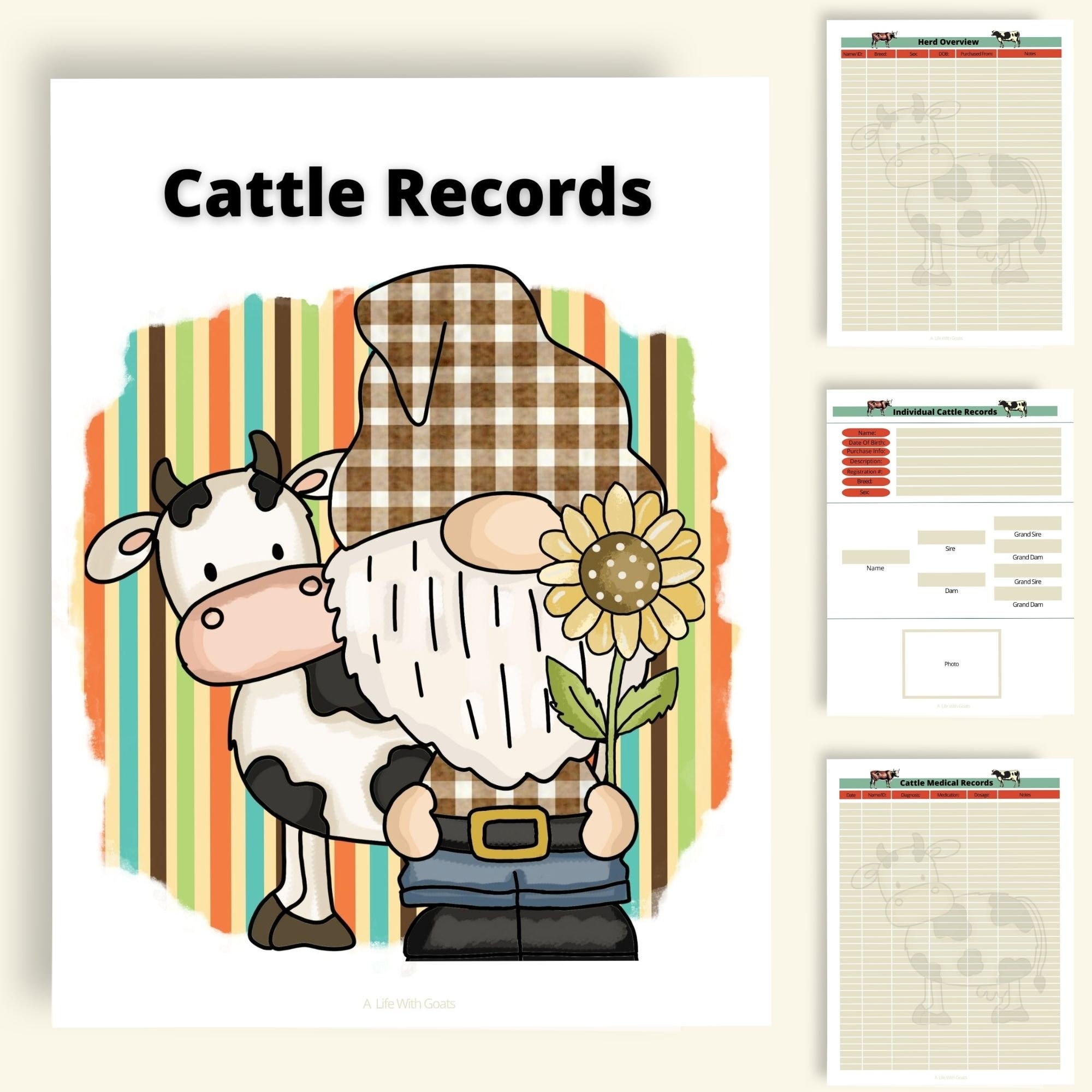 Printable Cattle Records Book | Instant Download | 8.5x11 PDF ...
