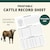 Printable Cattle Records Page Instant Download 8.5x11 PDF Homestead ...