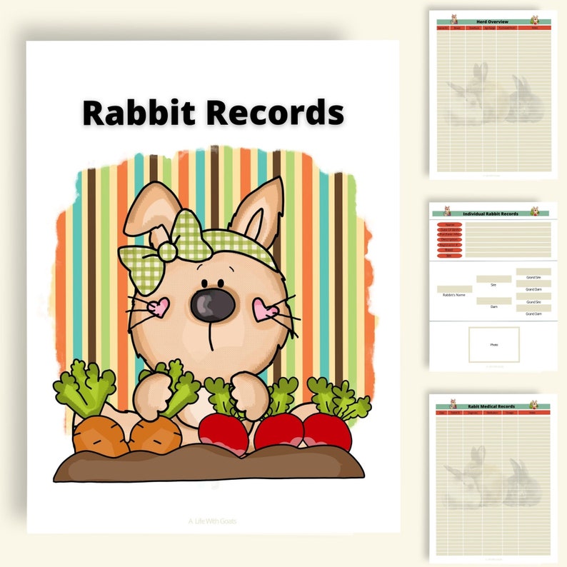 Printable Rabbit Records Book Instant Download 8.5x11 PDF Homestead ...